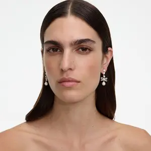 SELF-PORTRAIT Bow Crystal Drop Earrings