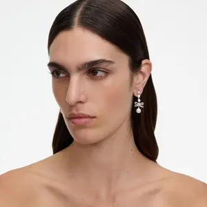 SELF-PORTRAIT Bow Crystal Drop Earrings