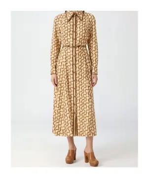 Zimmermann Chain Print Belted Midi Dress