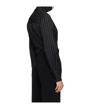 JEAN PAUL GAULTIER Long Sleeve Pinstripe Shirt With Hood