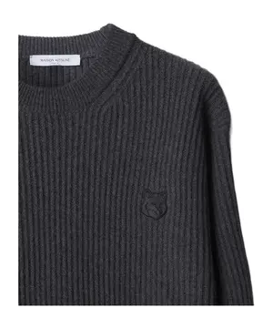 Maison Kitsuné Fox Head Wool Ribbed Jumper