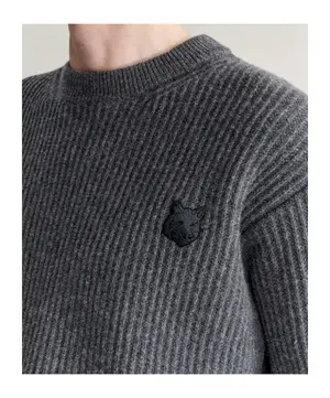Maison Kitsuné Fox Head Wool Ribbed Jumper