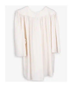 FORTE_FORTE Hammered Ring Draped V-neck Top - Ivory