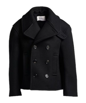 Saint Laurent Double-breasted Flannel Overcoat