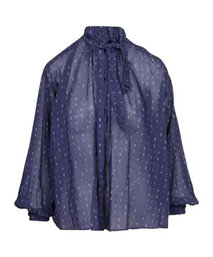 FORTE_FORTE Bohemian Style Long Sleeve Shirt With Detachable Tie