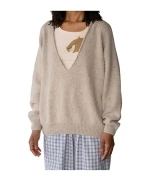 BASERANGE Long Sleeve V-neck Sweater