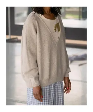 BASERANGE Long Sleeve V-neck Sweater