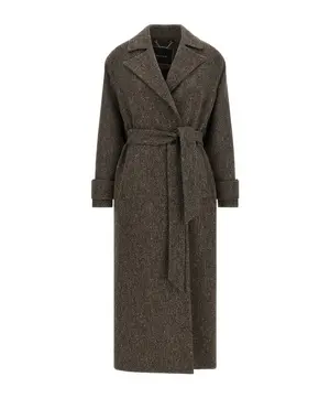 Kiton Belted Chevron Coat
