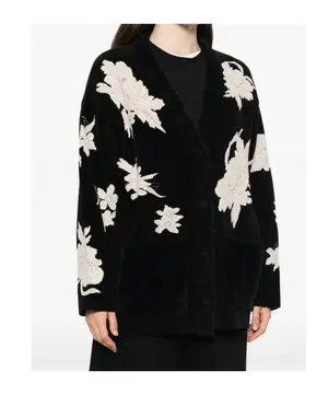 FORTE_FORTE Floral Printed V-neck Cardigan