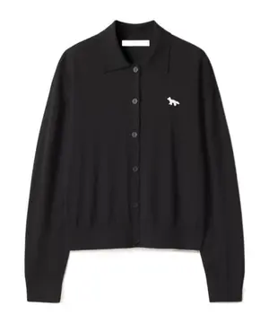 Maison Kitsuné Profile Fox Merino Relaxed Polo Cardigan