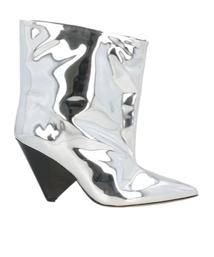 Isabel Marant Étoile Metallic Pointedtoe Ankle Boots - Silver