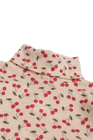 Bonpoint Long Sleeve High Neck Printed Top