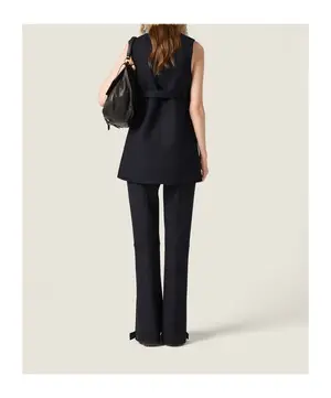 Miu Miu Belted Pleated Wool Dress