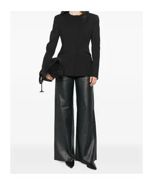 FORTE_FORTE Wide-leg Leather Trousers