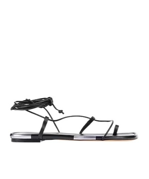 Isabel Marant Étoile Metallic Leather Ankle Tie Sandals