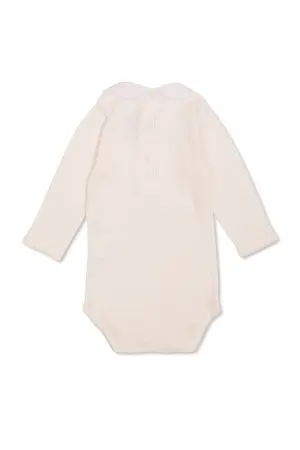 Bonpoint Long Sleeve Bodysuit With Embroidered Collar