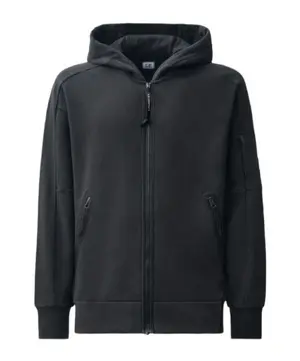 C.P. COMPANY Lens-detail Zip-up Hoodie - Black