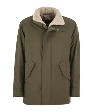 Herno Shearling Collar Long Sleeve Jacket