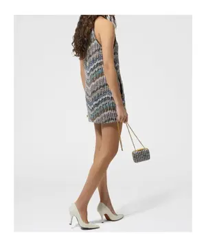 Missoni Sequined Chevron Knit Mini Dress - Multi-color