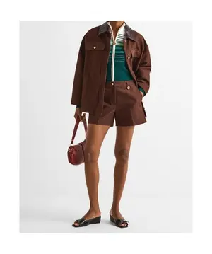 Casablanca Belt Loop Shorts With Geometric Pattern - Chocolate