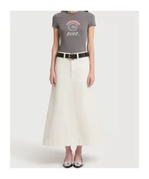 Marni Flared Denim Midi Skirt