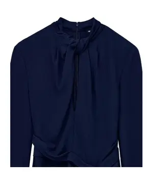 Giorgio Armani Long-sleeved Dress With Front Knot Detail
