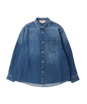 Marni Logo Embroidered Denim Shirt Jacket