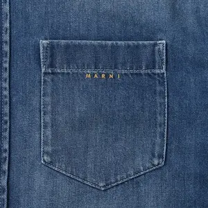 Marni Logo Embroidered Denim Shirt Jacket