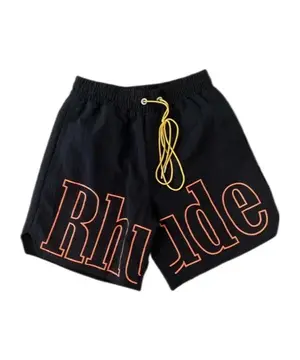 Rhude Logo Lettering Elastic Waist Shorts