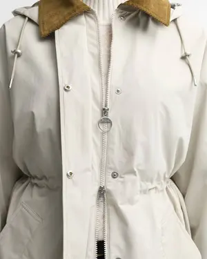 Barbour Waterproof Rain Jacket With Detachable Hood - Mist/birch