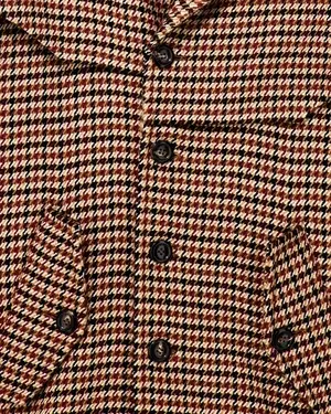 Emporio Armani Houndstooth Virgin Wool Caban Coat