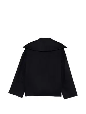 SEMICOUTURE Collared Knit Top With V-neck And Long Sleeves