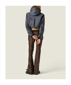 Miu Miu Technical Fabric And Shearling Windbreaker - Hematite