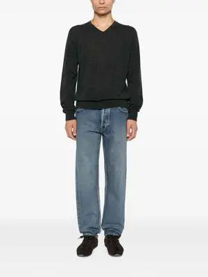 THE ROW Long Sleeve V-neck Top