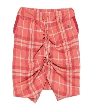 VIVIENNE WESTWOOD Check-pattern Ruched Midi Skirt - No