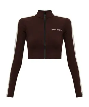 Palm Angels Cropped Zip-up Sweatshirt