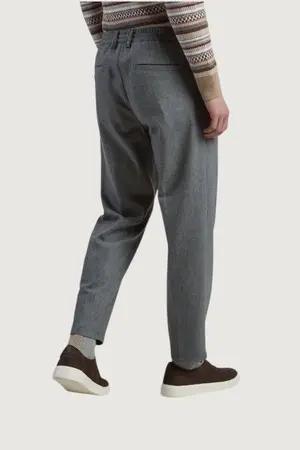 Eleventy Straight-leg Drawstring Trousers - Gray
