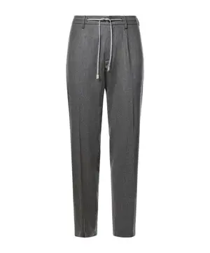 Eleventy Straight-leg Drawstring Trousers - Grey
