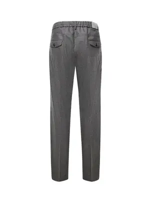 Eleventy Straight-leg Drawstring Trousers - Grey