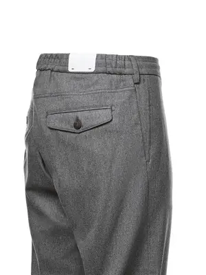 Eleventy Straight-leg Drawstring Trousers - Grey