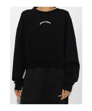 Palm Angels Long Sleeve Crewneck Sweatshirt With Logo