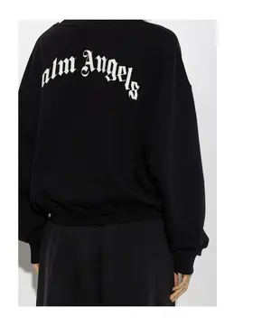 Palm Angels Long Sleeve Crewneck Sweatshirt With Logo