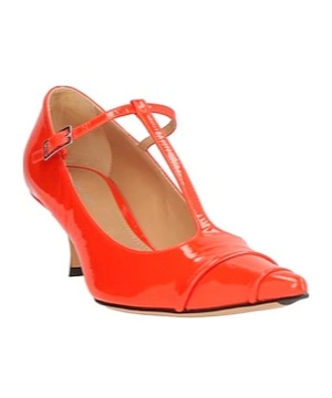 MAISON MARGIELA Patent Leather T-bar Pumps - Orange