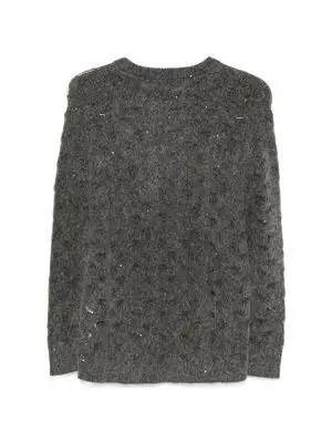 Seventy Sequin-embellished Open-knit Sweater
