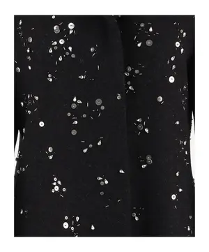 JIL SANDER Embellished Lapel Collar Long Coat