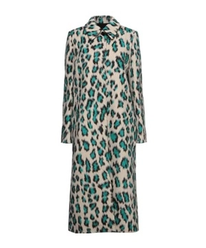 MAISON MARGIELA Long Leopard Print Felt Overcoat