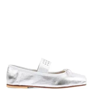 MAISON MARGIELA Metallic Logo Ballet Flats