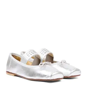 MAISON MARGIELA Metallic Logo Ballet Flats