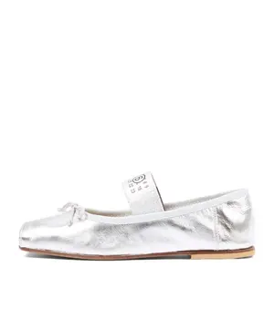 MAISON MARGIELA Metallic Logo Ballet Flats