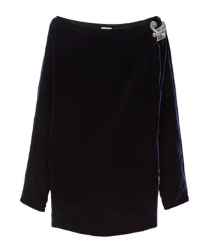 Versace Velvet Mini Dress With Baroque Embellishment